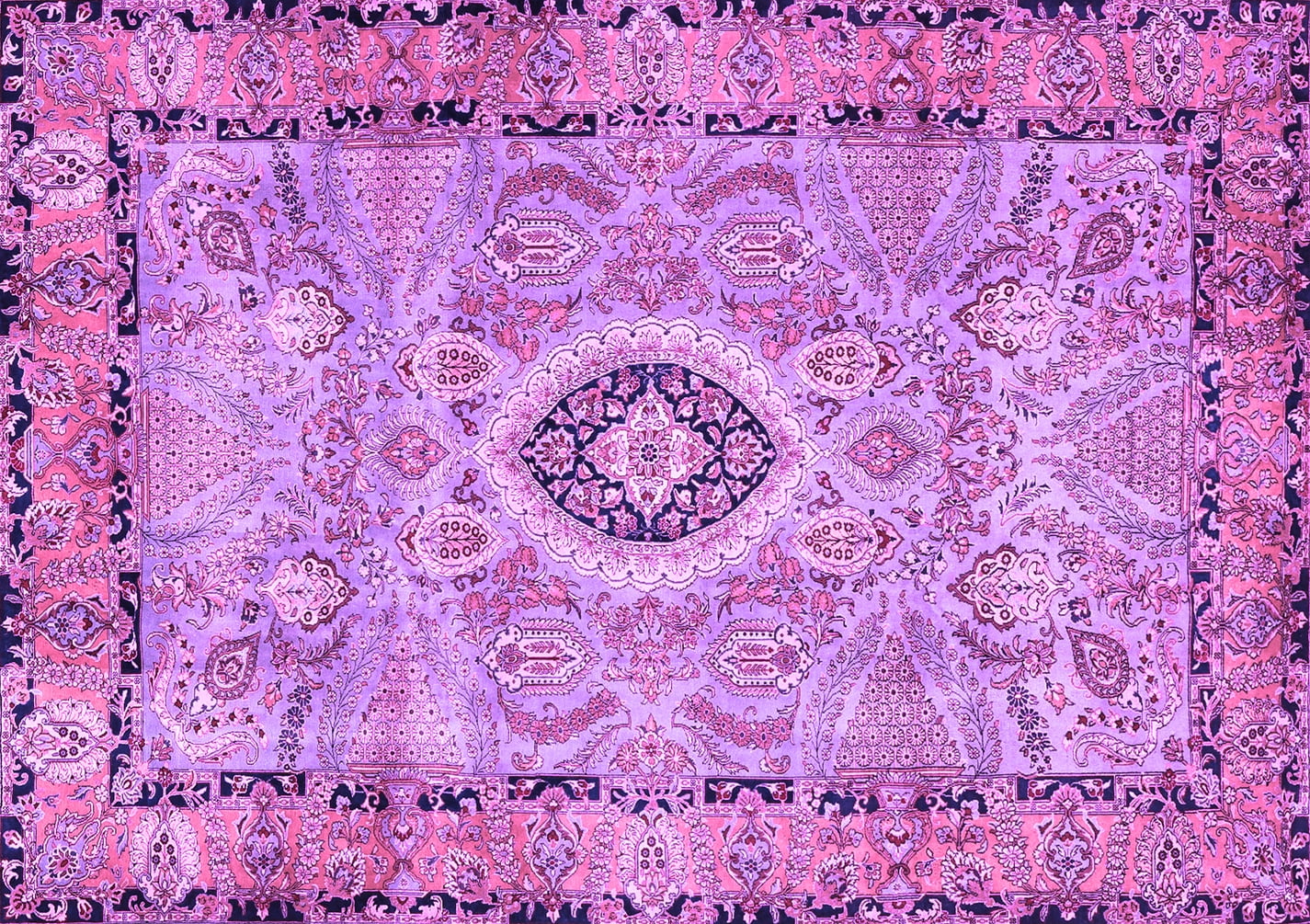 Ahgly Company Indoor Rectangle Persian Purple Traditional Area Rugs, 5 ...