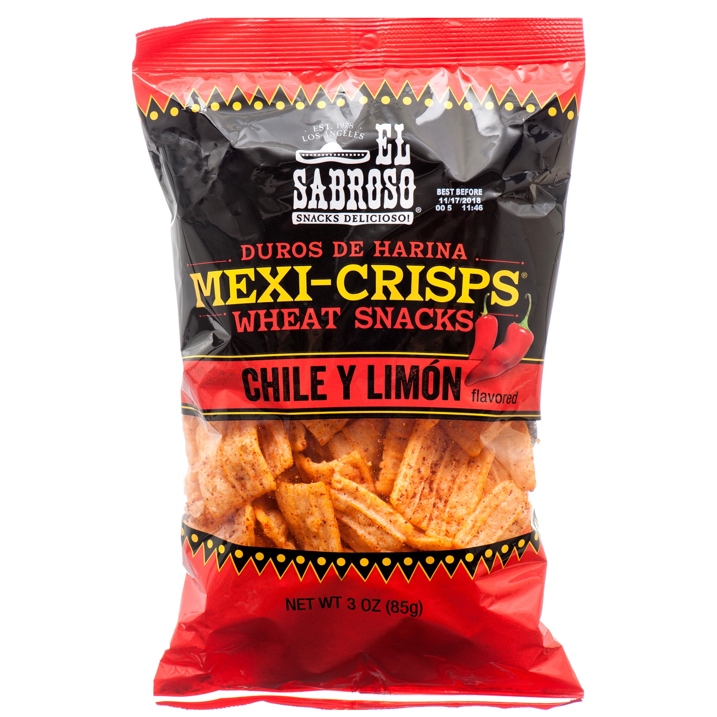 El Sabroso Duros de Harina Mexi-Crisps Chile y Limon Wheat Snacks (2 x ...