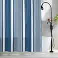 Blue White Stripes Shower Curtains for Bathroom, Lines Modern Vertical ...