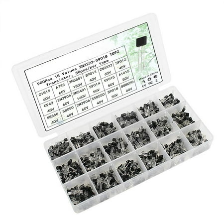 Hi.FANCY 900PCS/Set 18 Values Transistor Assortment Kit A1015 2N2222 ...