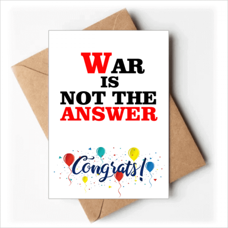 War Is Not the Answer Love Peace World Wedding Cards Congratulations ...