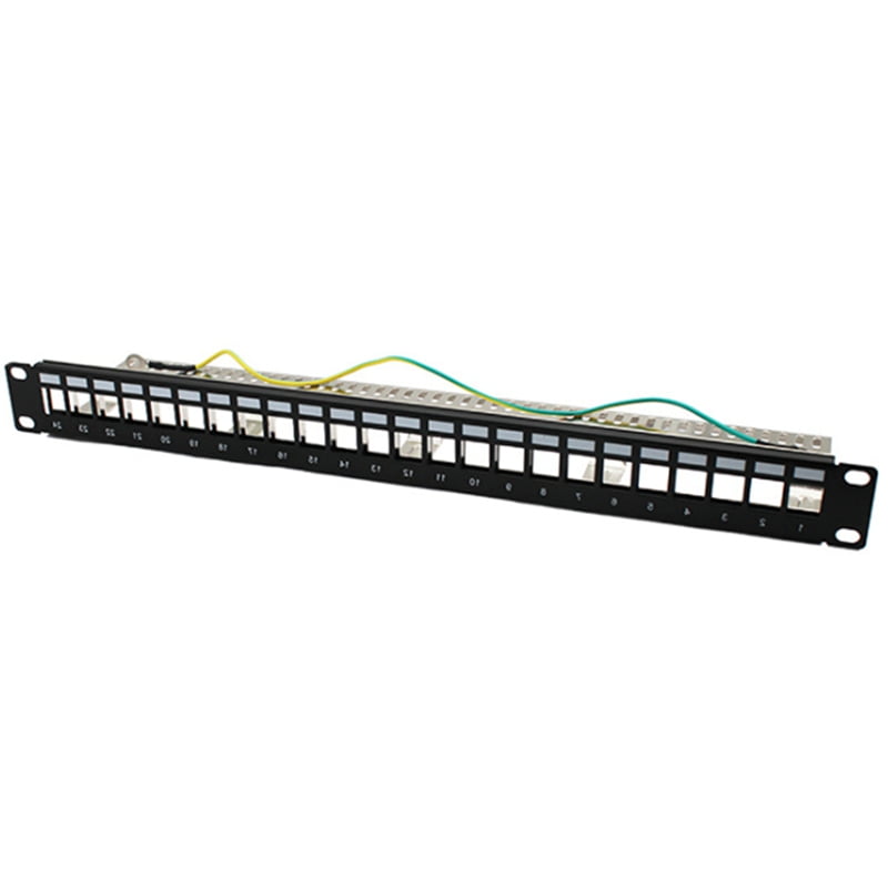 24 Port RJ45 Blank Patch Panel 1U 19 Inch All-Metal Rack Mount Suitable ...
