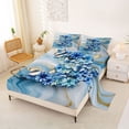 Feelyou Marble Floral Letter B King Sheets for Girls, Fashion Blue ...