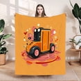 Whimsical Orange Flannel Blanket - Soft Cozy Durable Design with ...