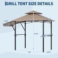 8x5 ft Heavy‑Duty Grill Gazebo, Double‑Tier BBQ Canopy with Adjustable ...