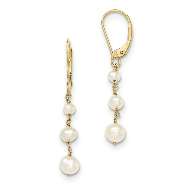 Jewelryweb 14k Yellow Gold Polished Freshwater Cultured Pearl Drop