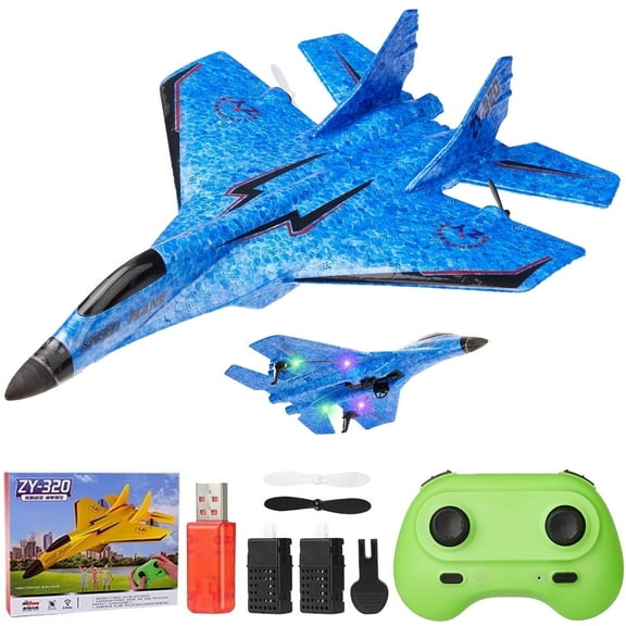 Remote Control Airplane RC Foam Glider Plane 2.4GHz LED Light Stunt ...