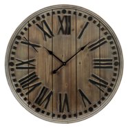 DecMode 36 x 36 In. Grey Wood Industrial Wall Clock - Walmart.com