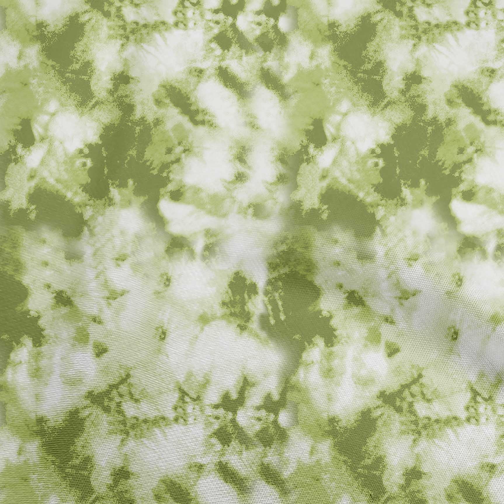 oneOone Silk Tabby Olive Green Fabric Tie Dye Sewing Material Print ...
