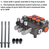 Hydraulic Directional Double Acting Control Monoblock Valve, 3 Spool ...