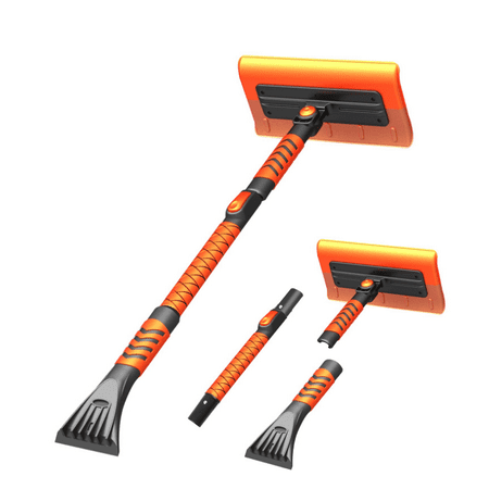 3 In 1 Extendable Snow Broom and Ice Scraper, Angle Adjustable Snow ...