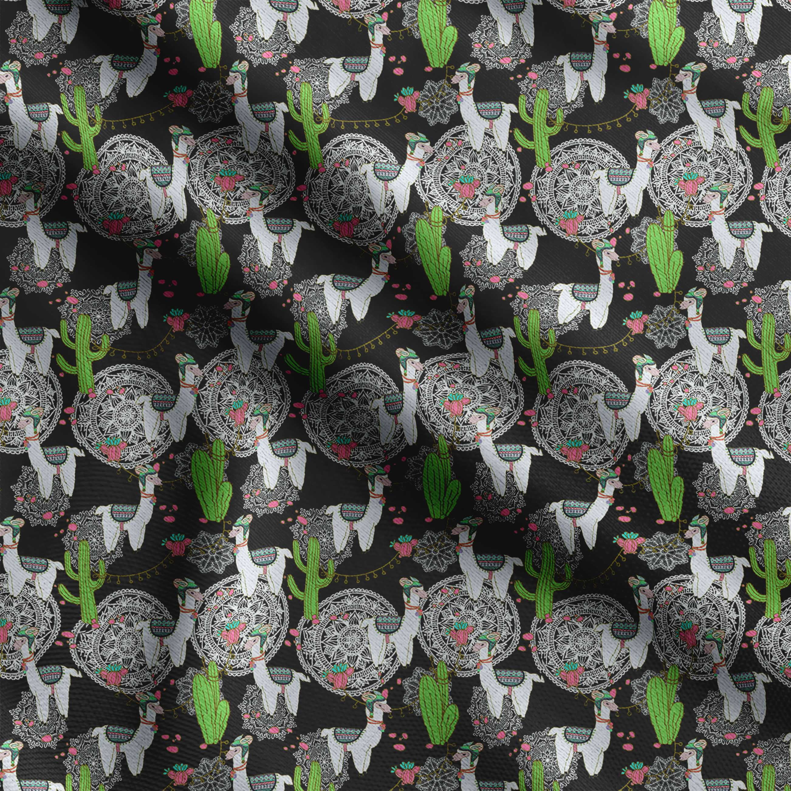 Soimoi Llama Alpaca Print,Cotton Cambric, Quilting Fabric Sold by The ...