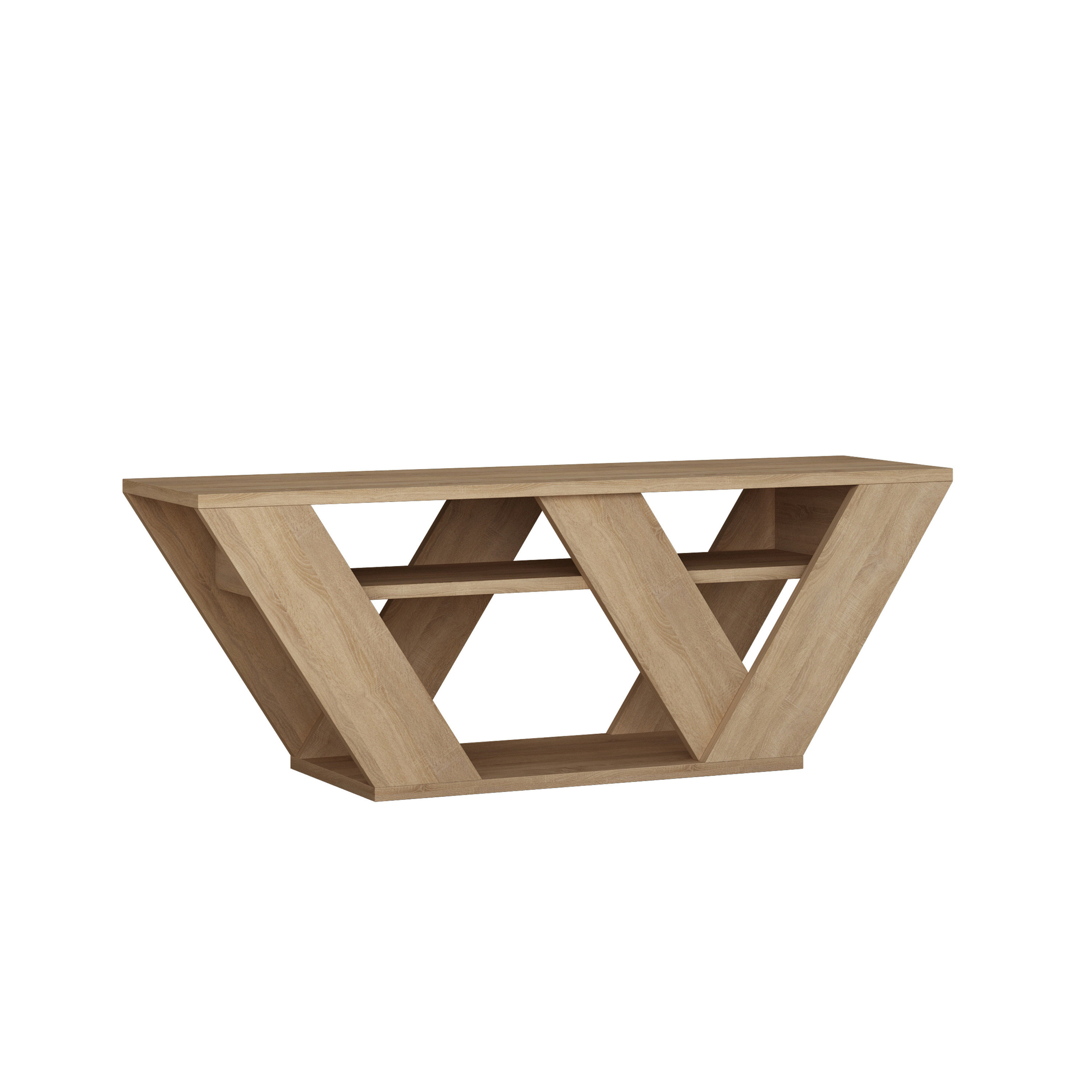 Ada Home Decor Furniture for TVs up to 48" 2 Tier Open Shelf Oak Todd ...