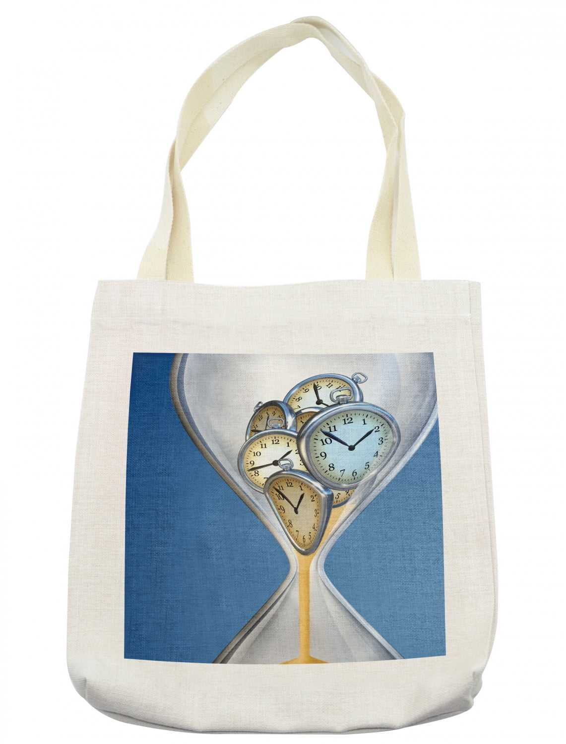 Clock Tote Bag, Hourglass Time Clocks with Sand Pattern for Home a ...