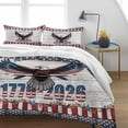 4 Piece Duvet Cover Set Queen, American Eagle Wood Board Soft ...