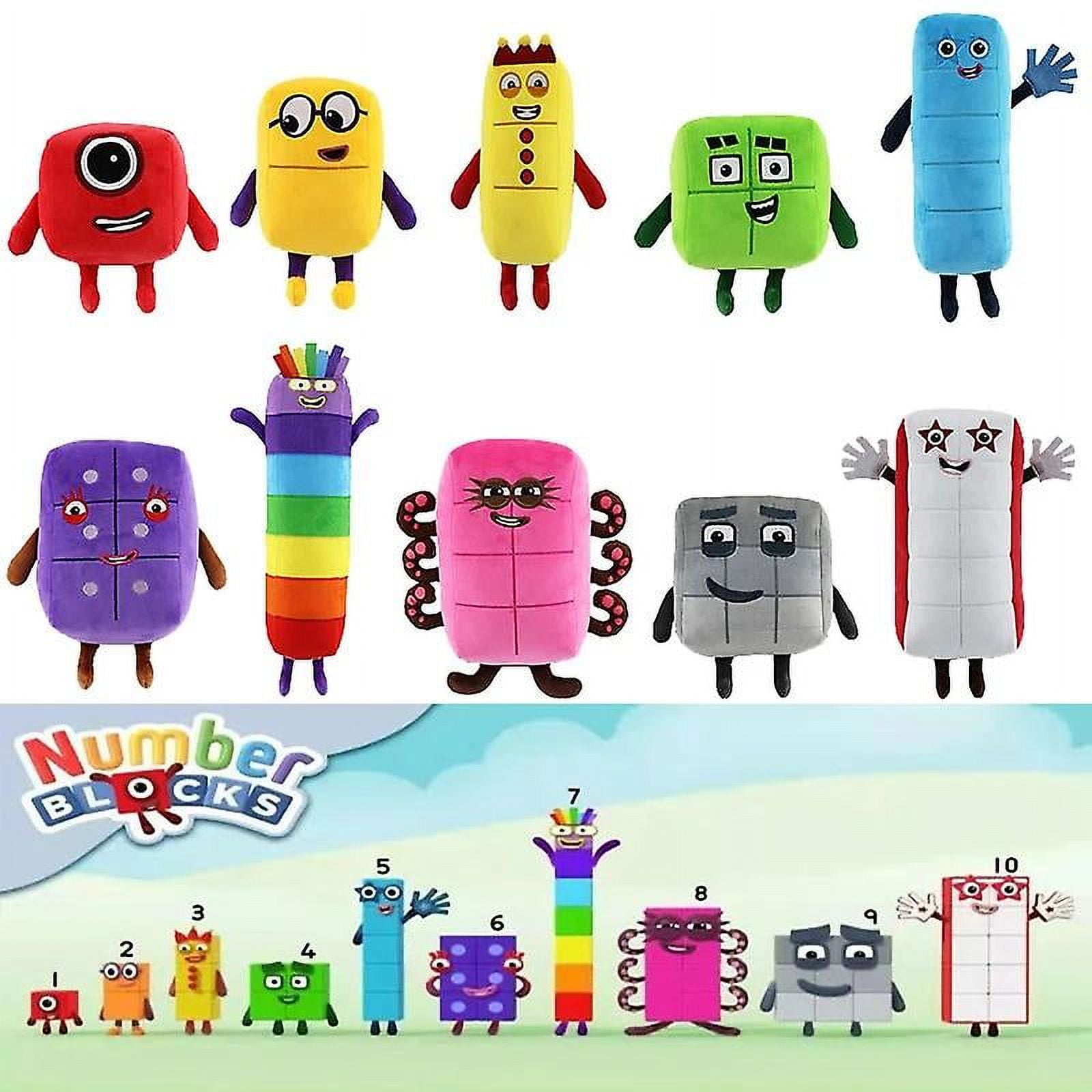 Huilai 10pcs/set digital building blocks plush toys educational plush ...