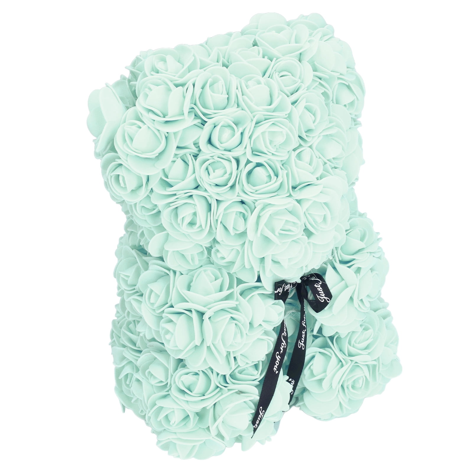 Oso de flores artificiales, oso de flores en forma de rosa de 25 cm ...
