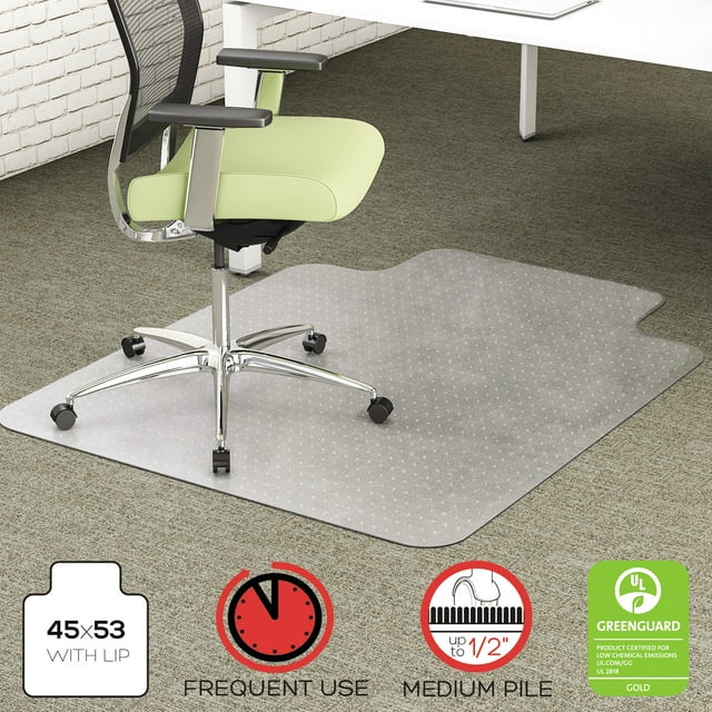Deflecto EnvironMat 45 x 53 Chair Mat for Medium Pile Carpet ...