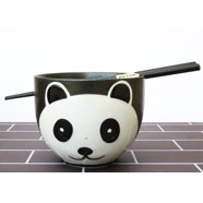 Colorful Oriental Fans Ramen Noodles Soup 5"D Bowl With Chopsticks Set ...