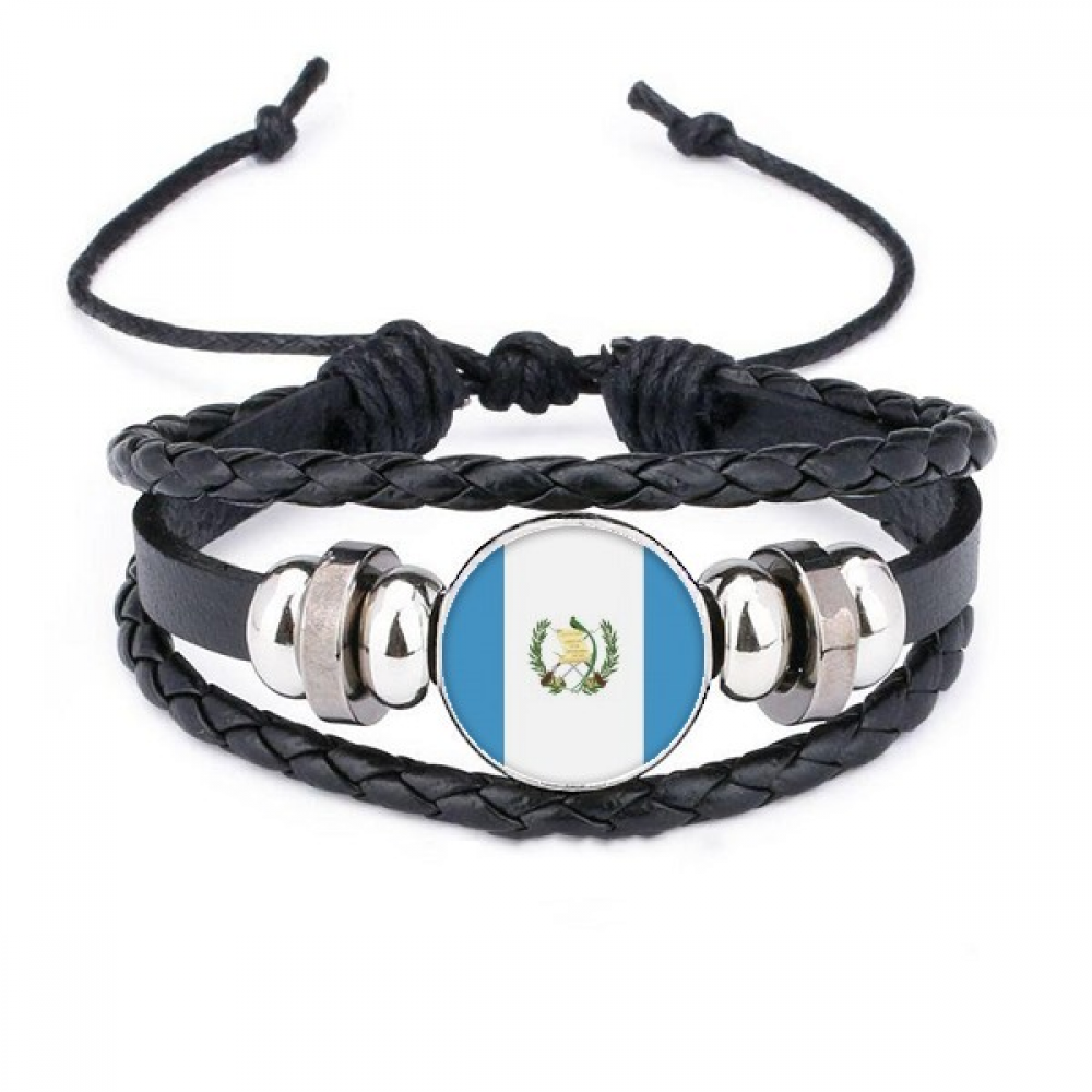Guatemala National Flag North America Country Bracelet Braided Leather ...