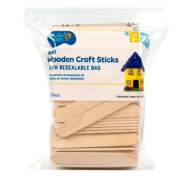Hello Hobby Small Craft Sticks with Resealable Bag, 50-Pack, Boys and ...