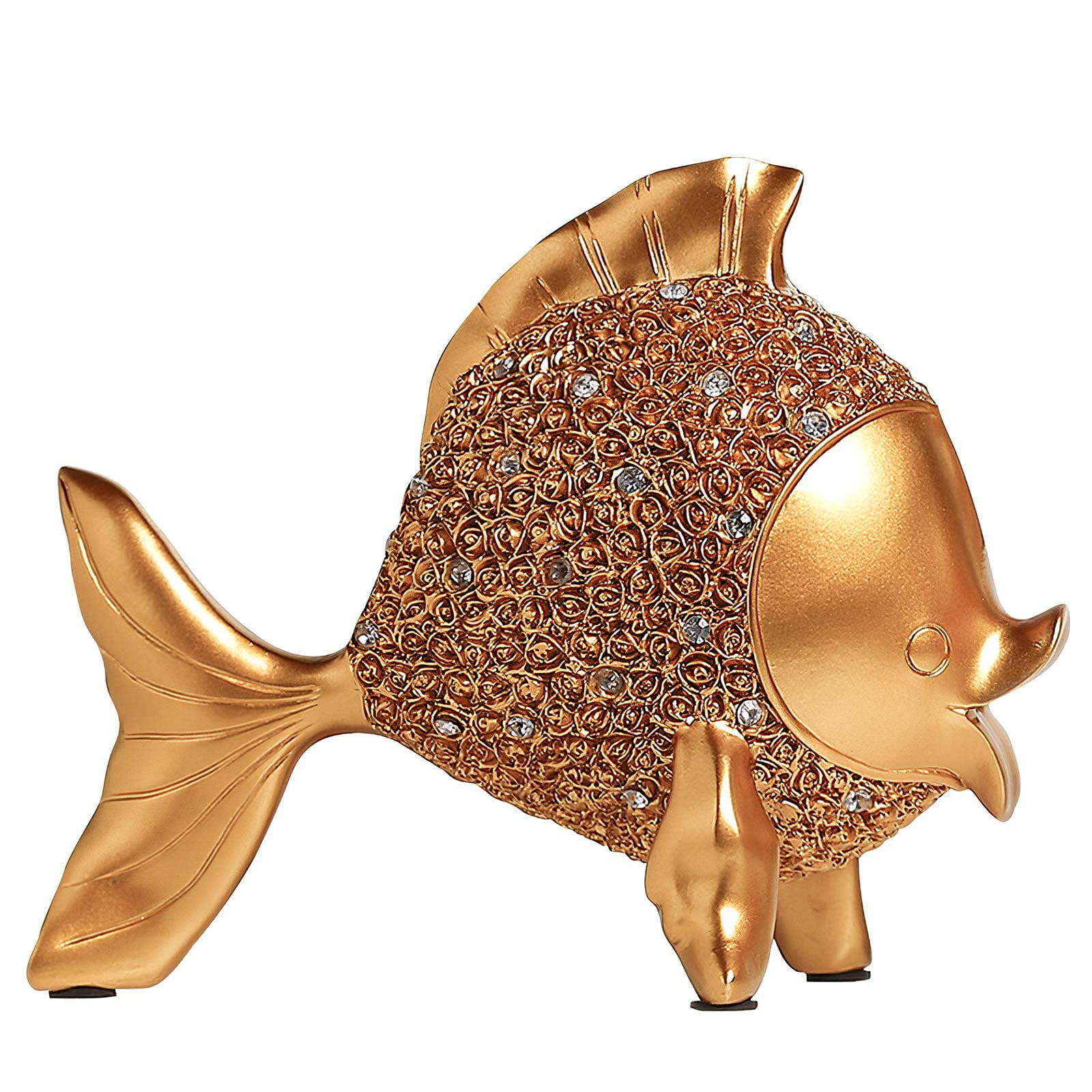 Resin Fish Statue Golden Fish Sculpture Decorative Fish Figurine Indoor ...