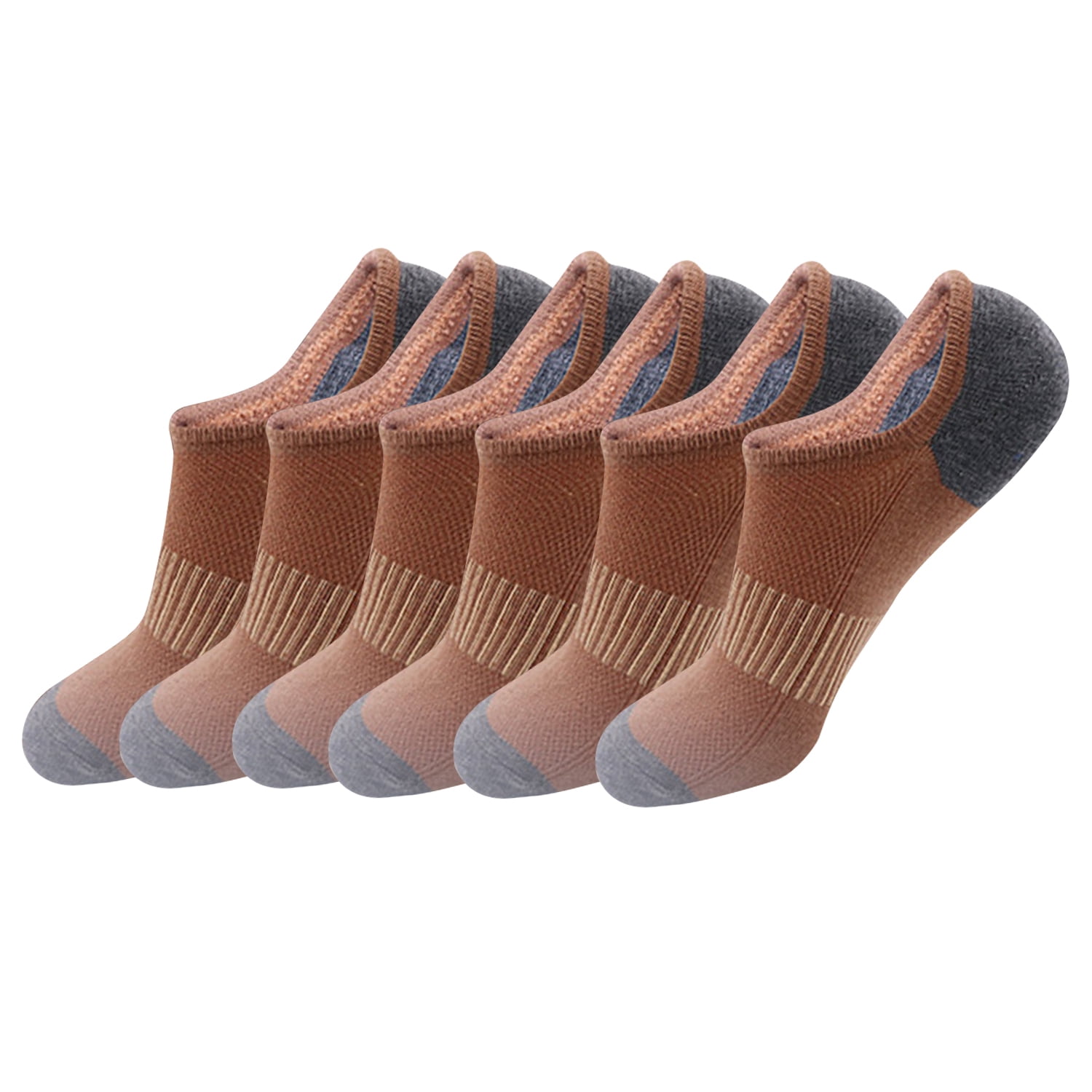 Hehanda 6 Pairs of Men's Breathable Cotton Boat Socks Silicone Non-Slip ...