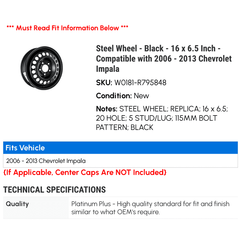 2011 Chevy Impala Bolt Pattern