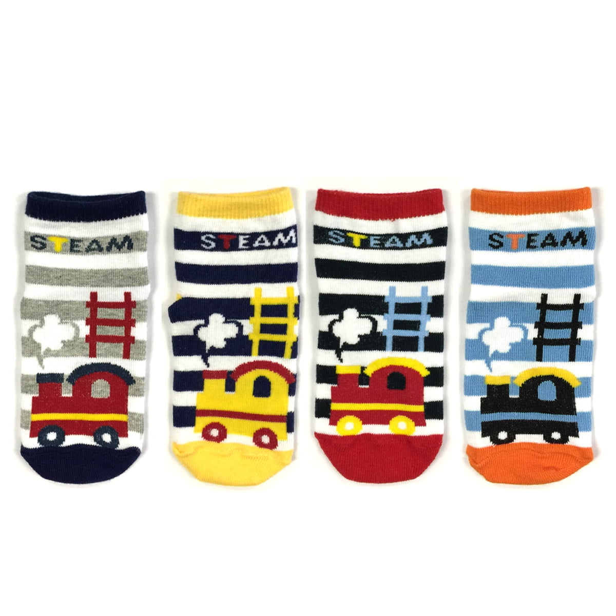 Wrapables® Full Steam Ahead Train Socks (Set of 4) - Walmart.com