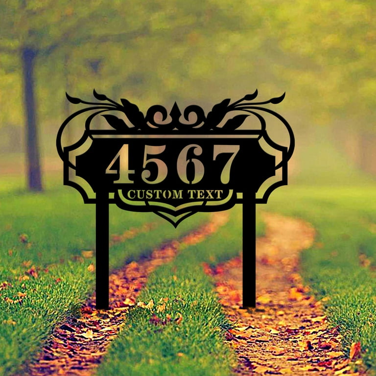 Yard Address Signs Designs Custom Metal Address Lawn Sign | Made In