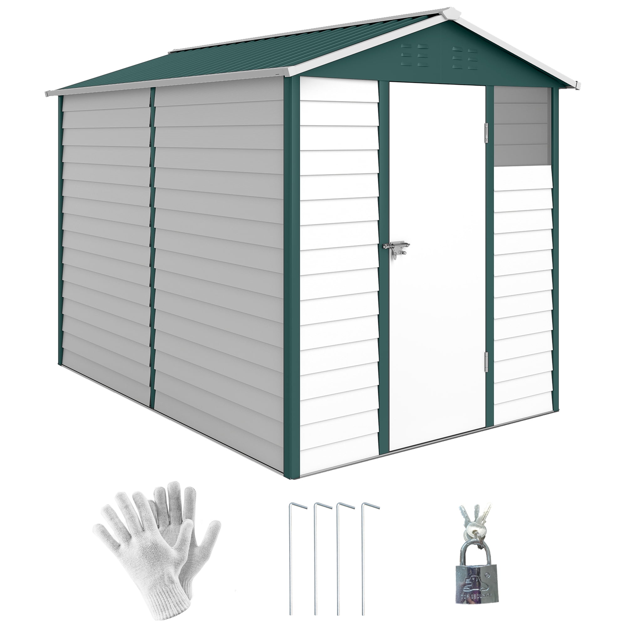 Click here for Outsunny 9 X 6 Garden Shed  Metal Outdoor Storage... prices