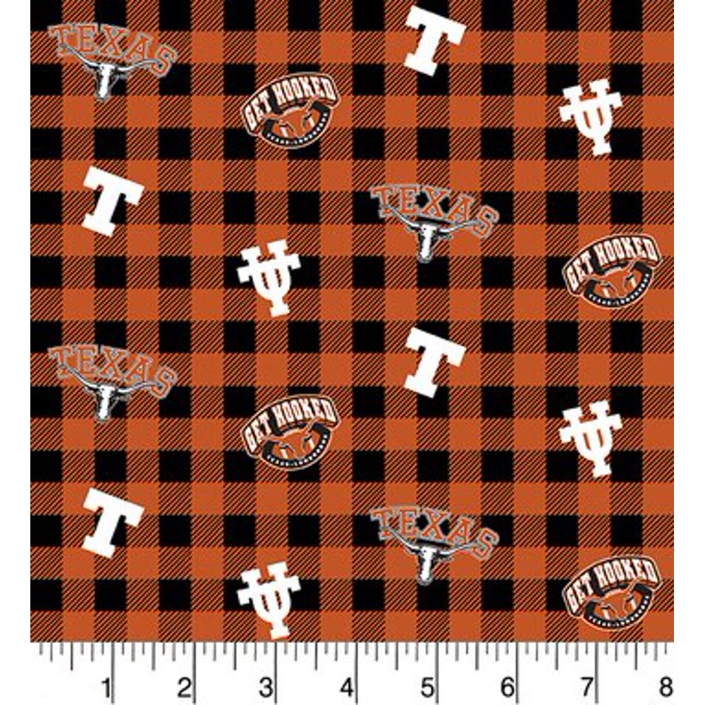 University of Texas Cotton Fabric-Sold by the Yard-Buffalo Plaid Design ...