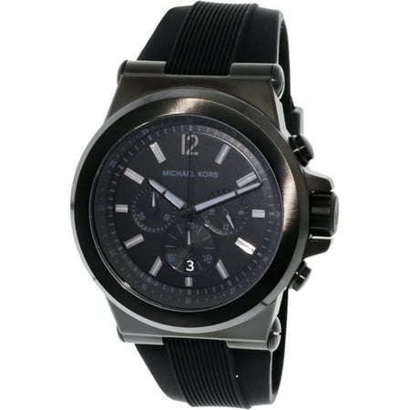 Michael Kors Men's Dylan MK8152 Black Silicone Analog Quartz Dress ...