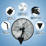 TMWINGS 24” Wall Mount Fan 8000 CFM High Velocity Industrial ...