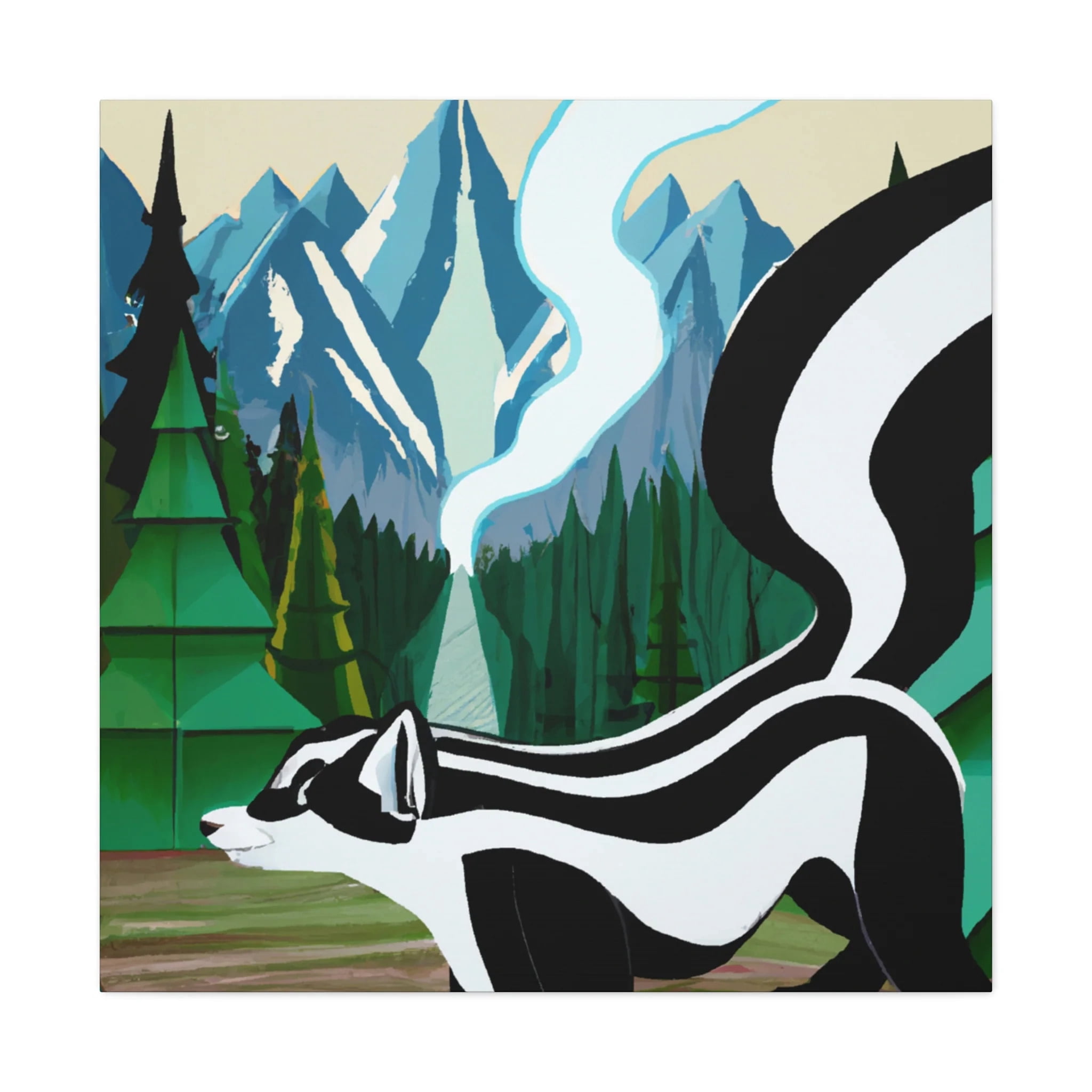 Skunk in Art Deco - Canvas - Walmart.com