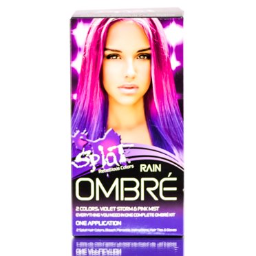 Splat Complete Kit, Ombre Rain, Semi-Permanent Purple & Pink Hair Dye ...