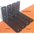 12 Pack - L 6" x H 4" x W1.5, 5mm Thick Black L Shelf Bracket, Iron ...