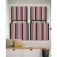 Abstract Modern Lines Short Blackout Curtains 30 Inch Long,Red Black ...
