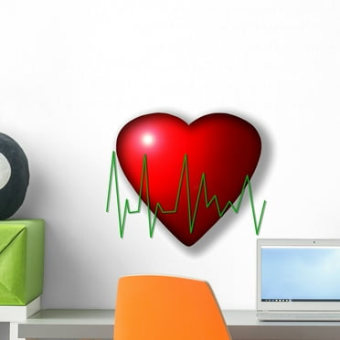 Rainbow Heart Wall Mural by Wallmonkeys Peel and Stick Graphic (18 in W ...