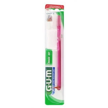 GUM 411 Classic Small Teeth Tip Toothbrush with Firm Bristle Head ...