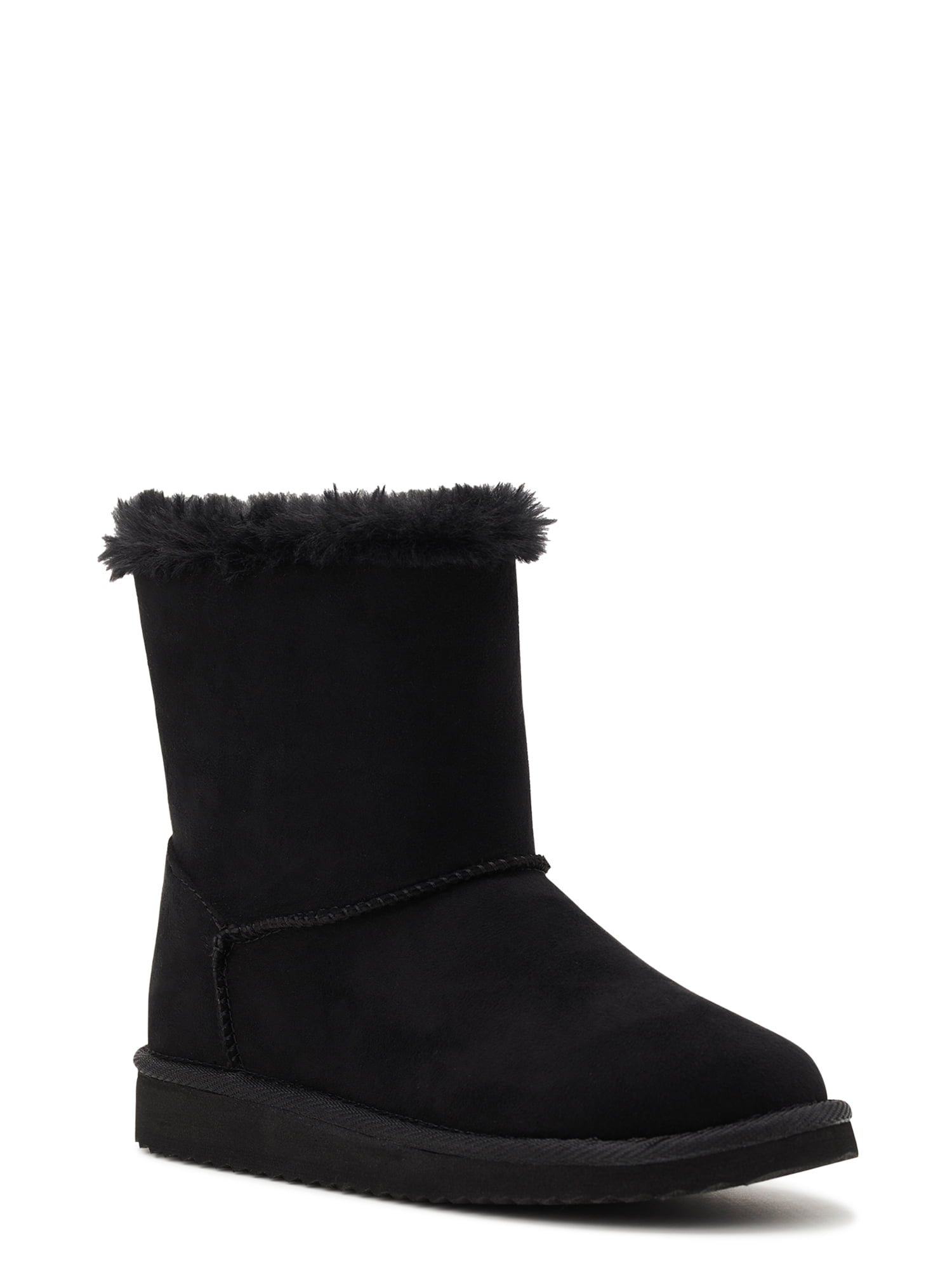 Wonder Nation Girls Faux Shearling Boots, Sizes 13-6 - Walmart.com