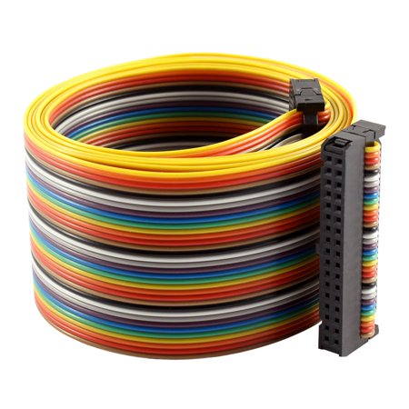 2.54mm Pitch 34 Pin 34 Way F/F Connector IDC Flat Rainbow Ribbon Cable ...