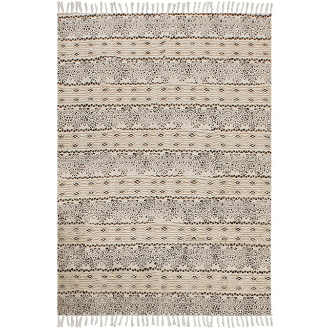 Casavani Moroccan Cotton Living Room Rugs,Black 5x10 feet - Walmart.com