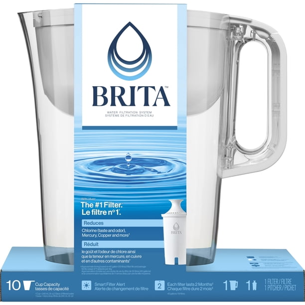 Brita Large 10 Cup Water Filter Pitcher with 1 Standard Filter, Made ...