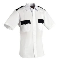 First Class 100% Polyester Two Tone Short Sleeve Uniform Shirt - White ...