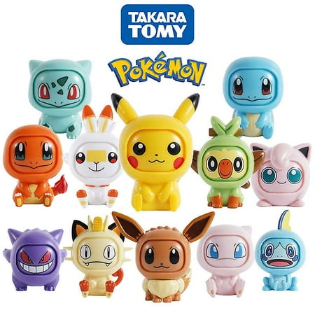 12 Style Pokemon Anime Figures Toys Variable Face Model Pikachu ...
