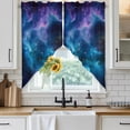 Blue Starry Sky Swag Curtain Valance for Window 2 Panels Purple Teal ...
