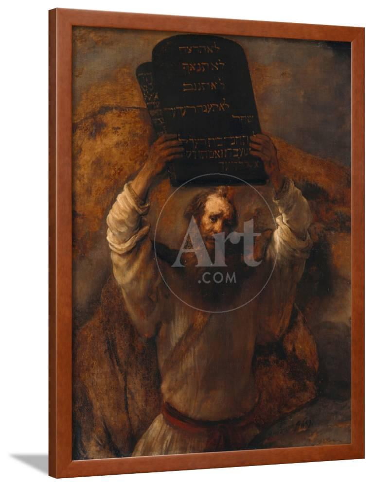 Moses with the Ten Commandments, 1659, Religion Framed Art Print Wall ...