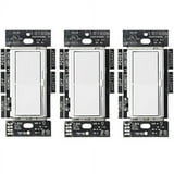 Lutron DVCL-153P-WH-3 Diva 3-Pack 3-Switch 150-Watt 3-Way Double Pole White Indoor Slide Dimmers ...