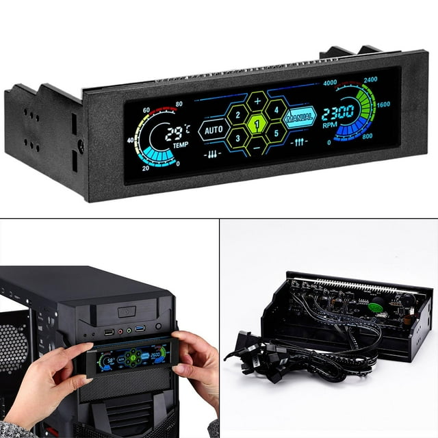 Computer Temperature Monitor Touch Screen 5.25" Fan Control CPU Auto ...